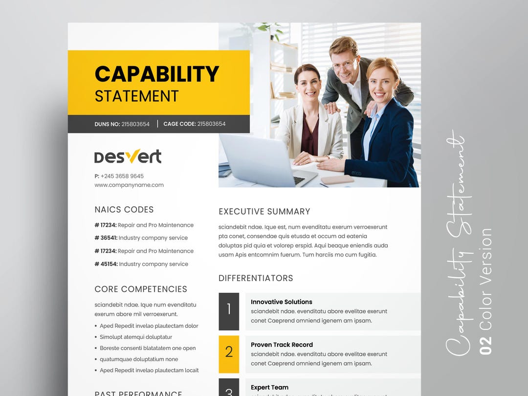 Corporate Capability Statement Template: A4, Canva, Word, Indesign - Etsy