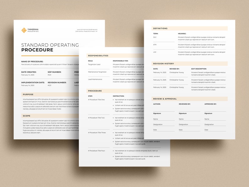 Standard Operating Procedure Template: Project Details, Work ...