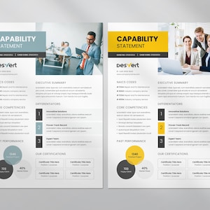 Corporate Capability Statement Template: A4, Canva, Word, Indesign - Etsy