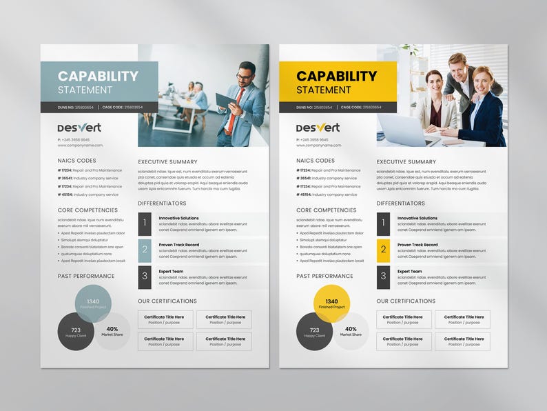 Corporate Capability Statement Template: A4, Canva, Word, Indesign - Etsy