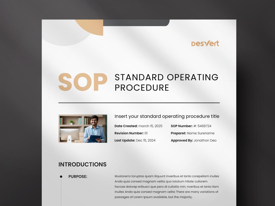Editable SOP Template: Standard Operating Procedure (A4 & US Letter) - Etsy