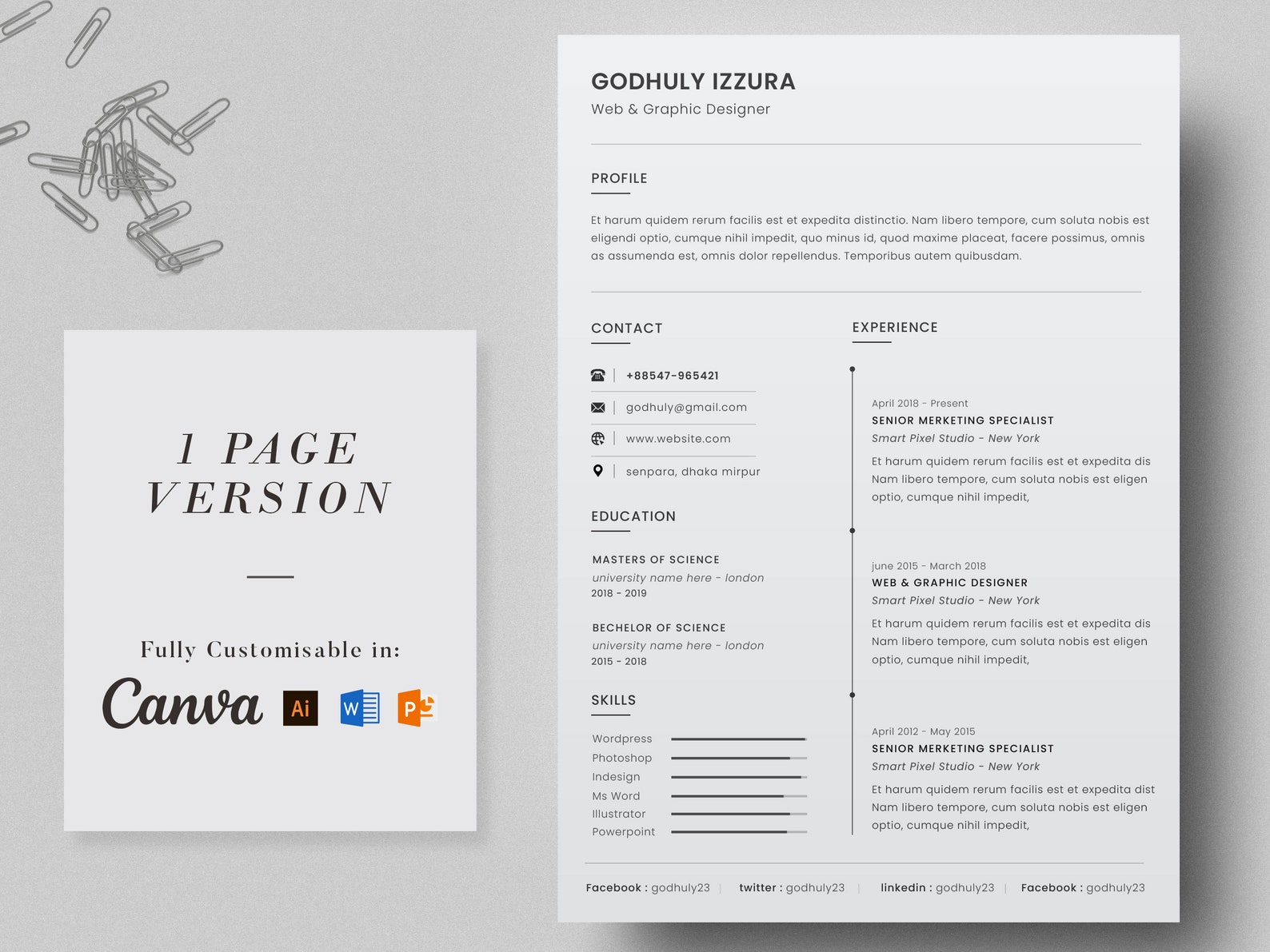 Resume Template, Professional Resume, CV Template, Executive Resume ...