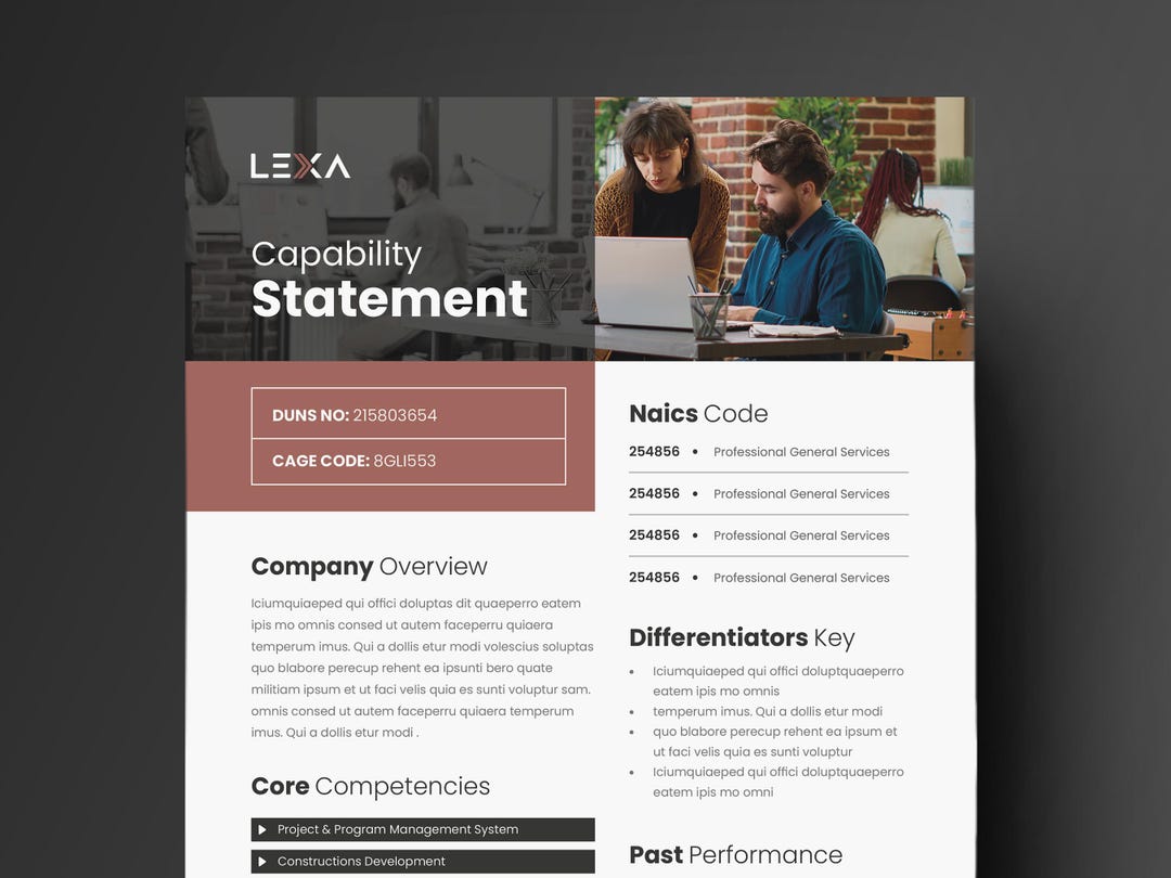 Business Capability Statement Template: Marketing Statement, Company ...