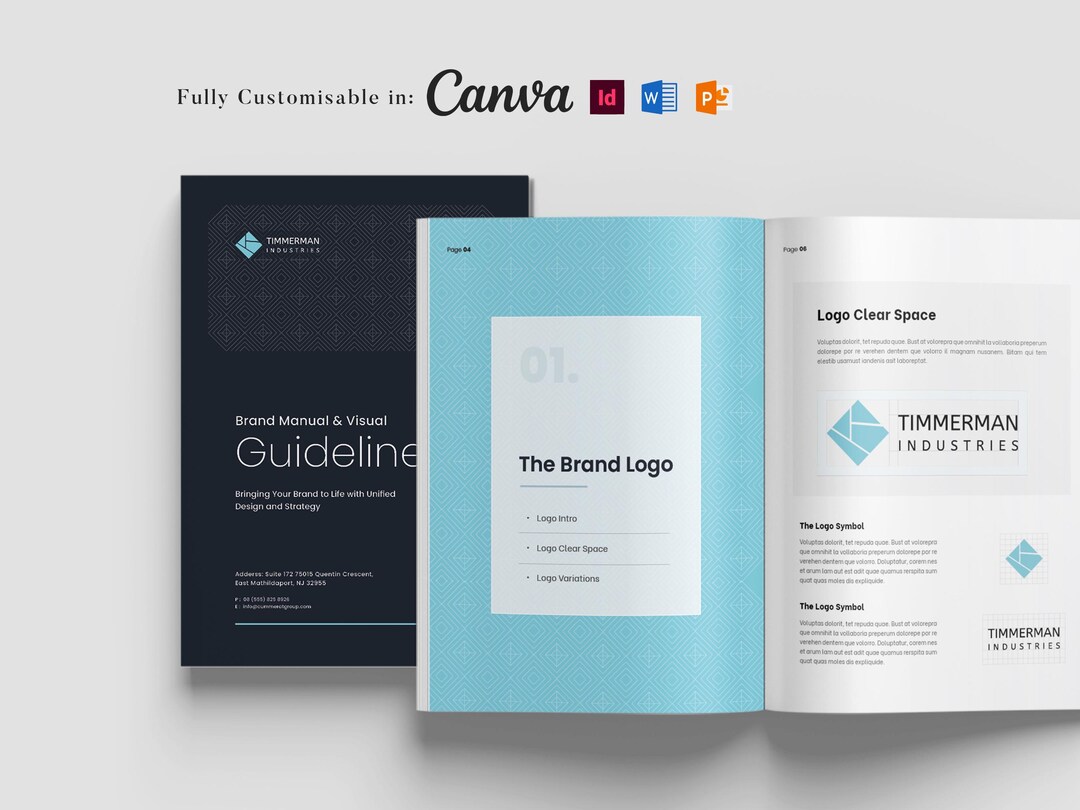 Brand Guidelines Template: Customizable Brand Manual (canva, Indesign ...