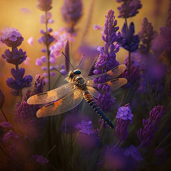 Purple Dragonfly Art