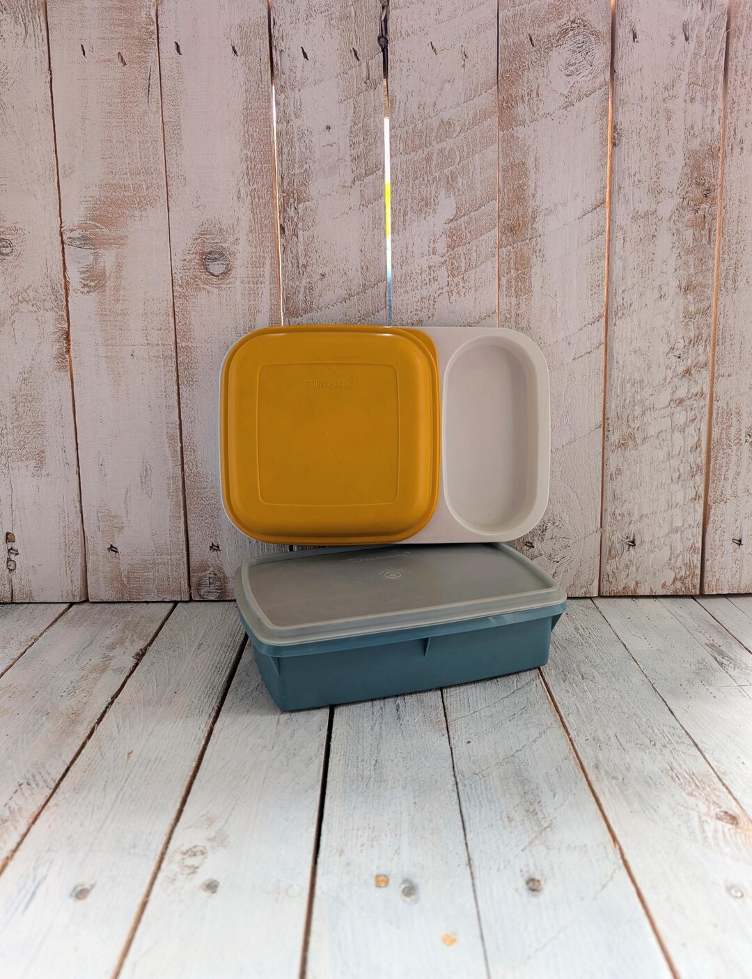Tupperware Bundle; Meal Mate Tray With Yellow Cover, Stow 'N Go Box, Vintage Collectible Lunch ...
