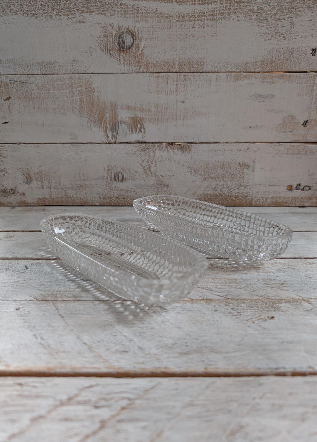 Pair of Darington Crystal Glass Sweetcorn Dishes; Retro Kitchen Tools ...