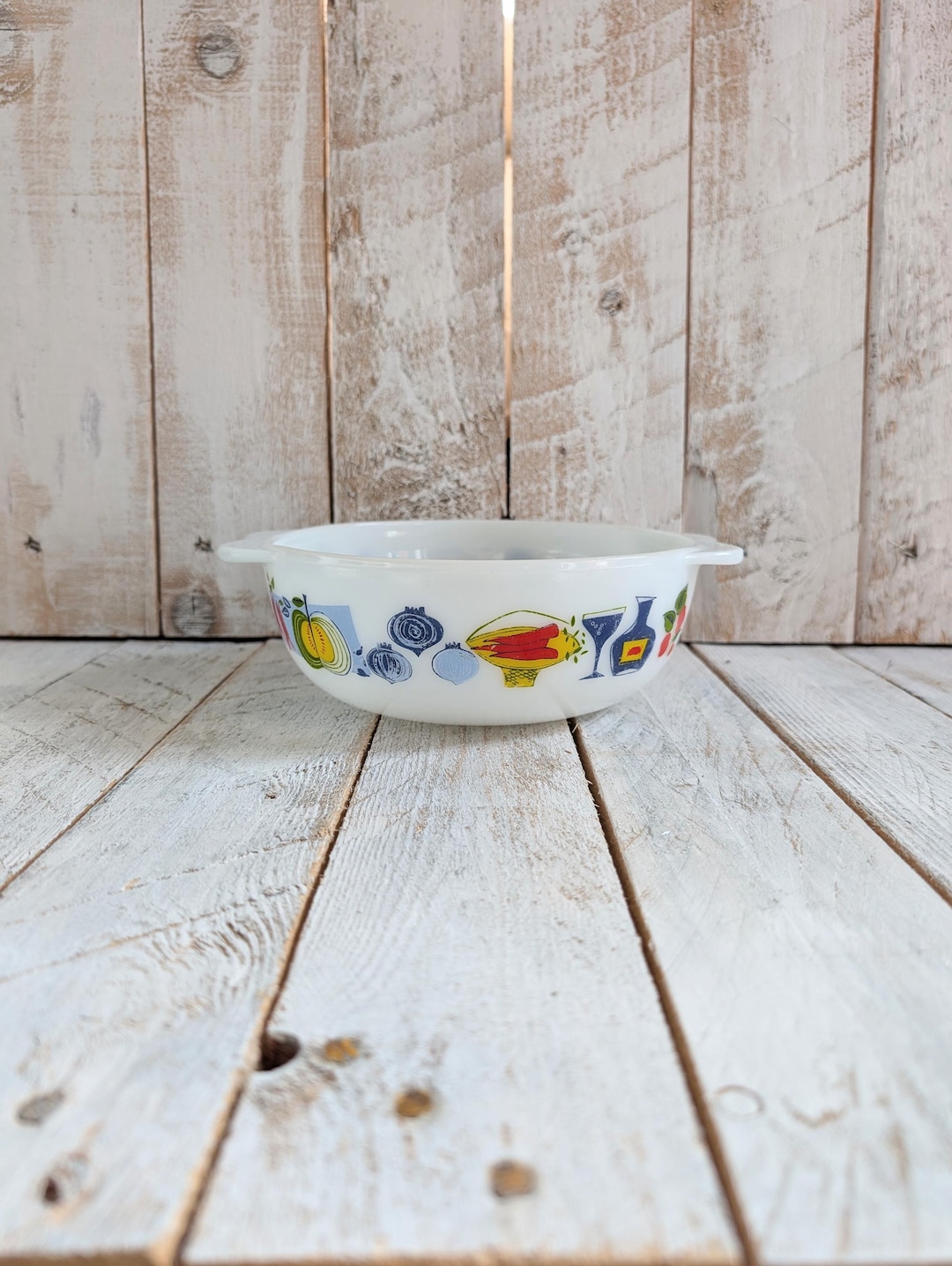 JAJ Pyrex "fiesta" Casserole Dish; Round Pyrex Oven Proof Bowl, Retro ...