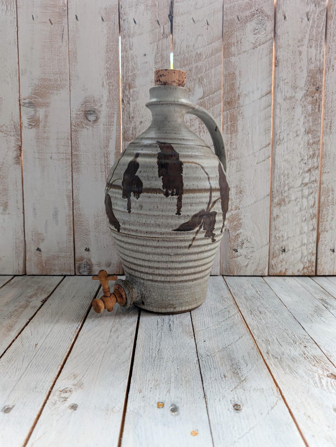 Langshaw Pottery Stoneware Flagon; Large 150oz Drinks Dispenser With ...