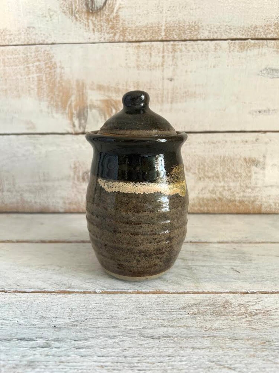Stoneware Jar With Lid Studio Pottery Kitchen Decor, MCM Pottery Pot ...