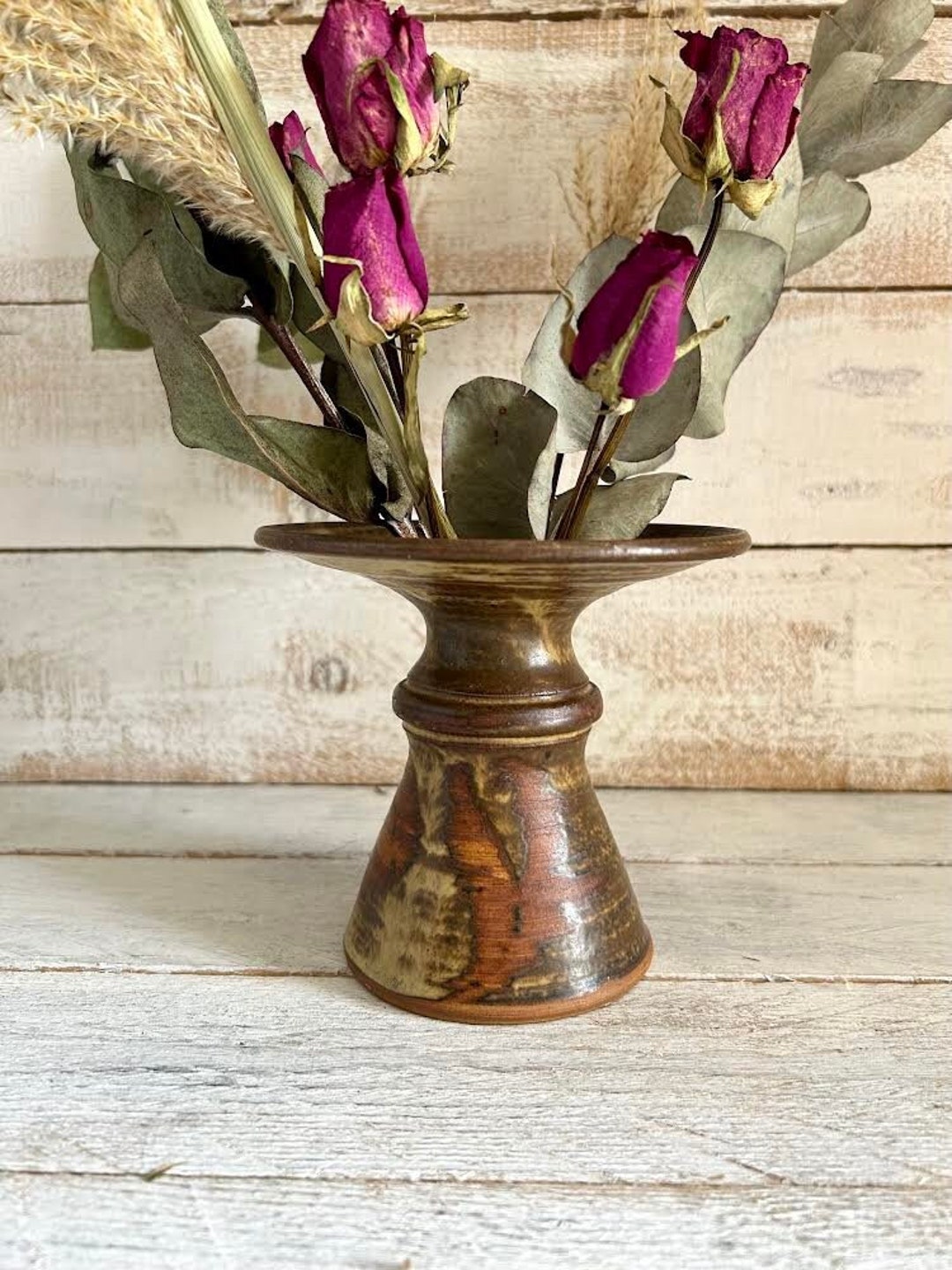 Susan Bennett Pottery Holder: Stoneware Vase, Ceramic Candle Holder - Etsy
