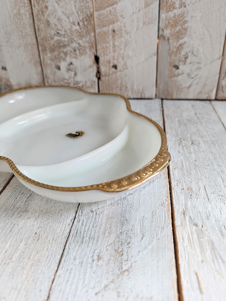 Fire-king Milk Glass Relish Dish: Vintage Hobnail Trim Divided Serving ...