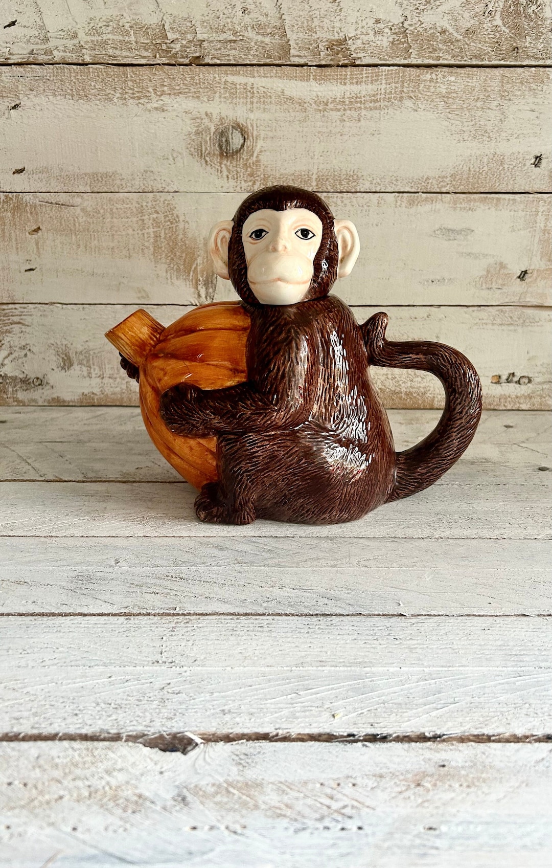 Ceramic Monkey Holding Gourd Teapot Vintage Ceramic Kettle, Gift for ...