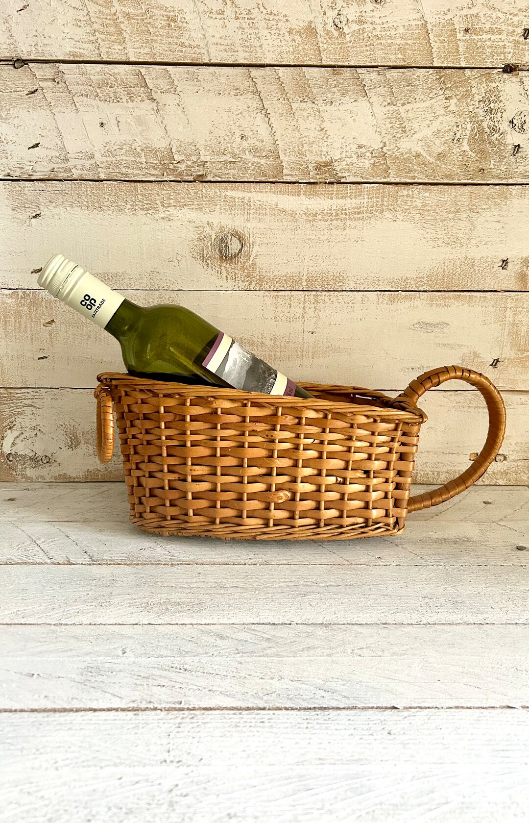 Wicker Wine Basket Vintage Retro Wine Carrier, Wine Hamper, Gift for ...