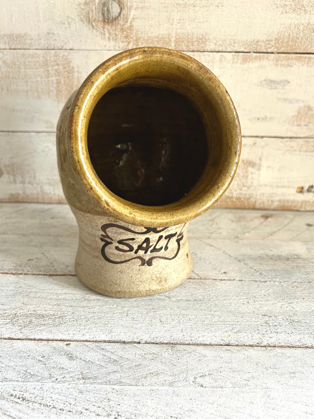 Stoneware Salt Pig; Handcrafted Kitchen Storage, Salt Holder, Rustic ...
