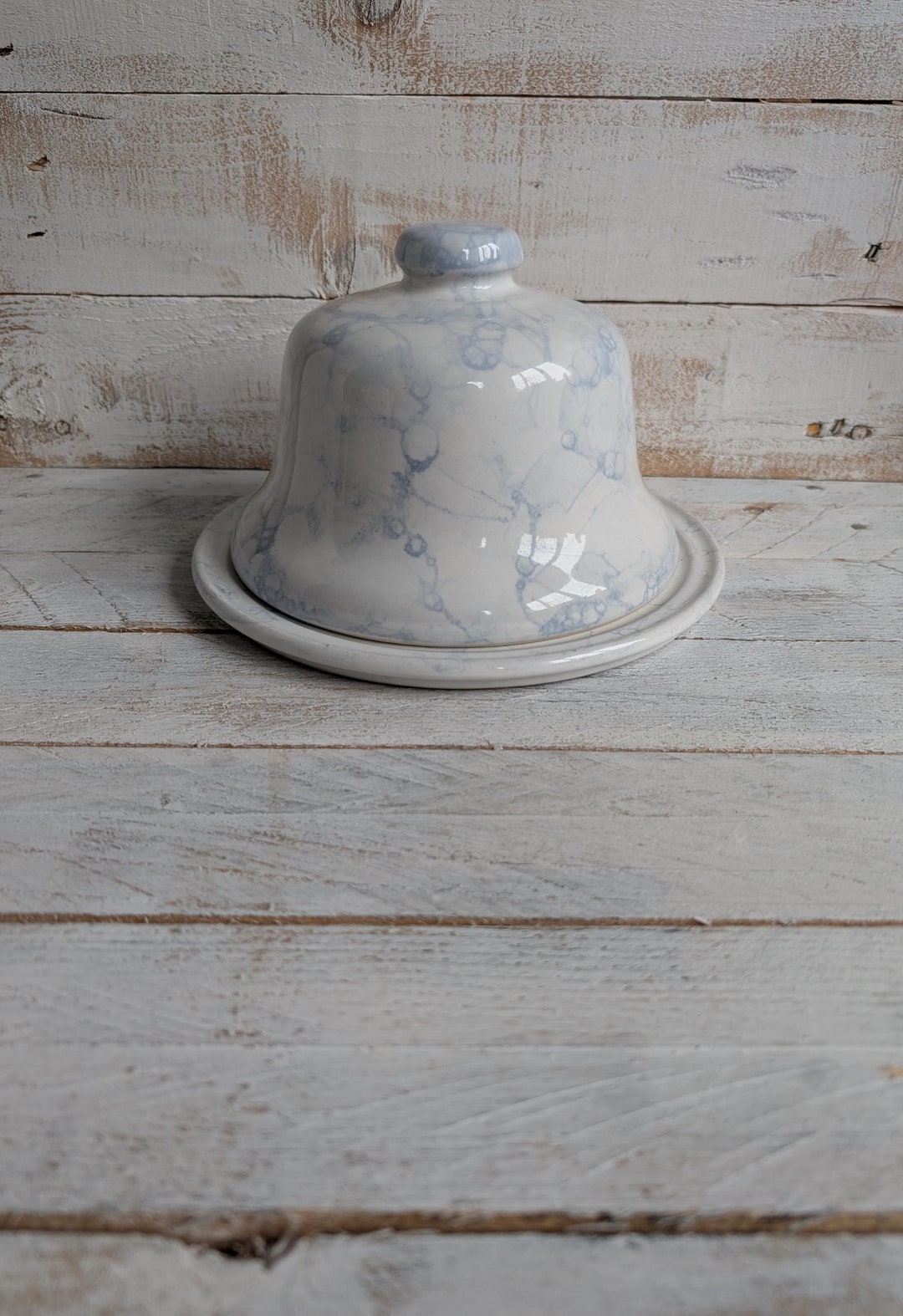 Ceramic Domed Dish Cheese Crock & Cover, Butter Holder, Cheese Cloche ...