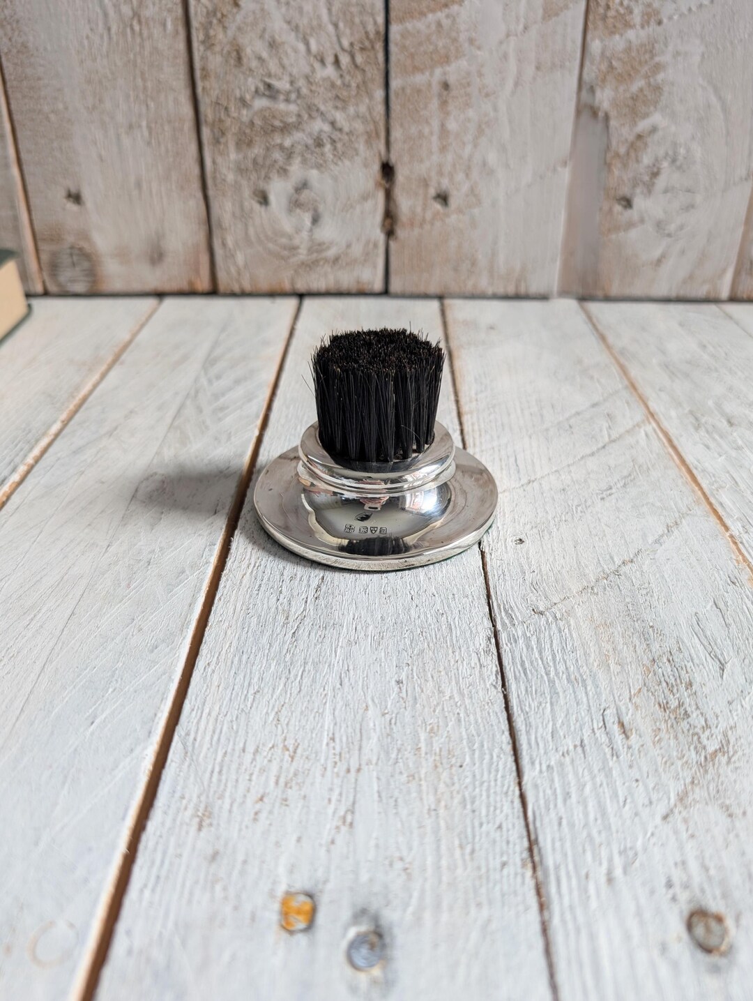 Antique Silver Pen Wipe With Metal Base & Bristles; Hallmarked G.N. / R ...