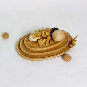 Oval "rive" Trays in Solid Oak. Set of Three - Etsy
