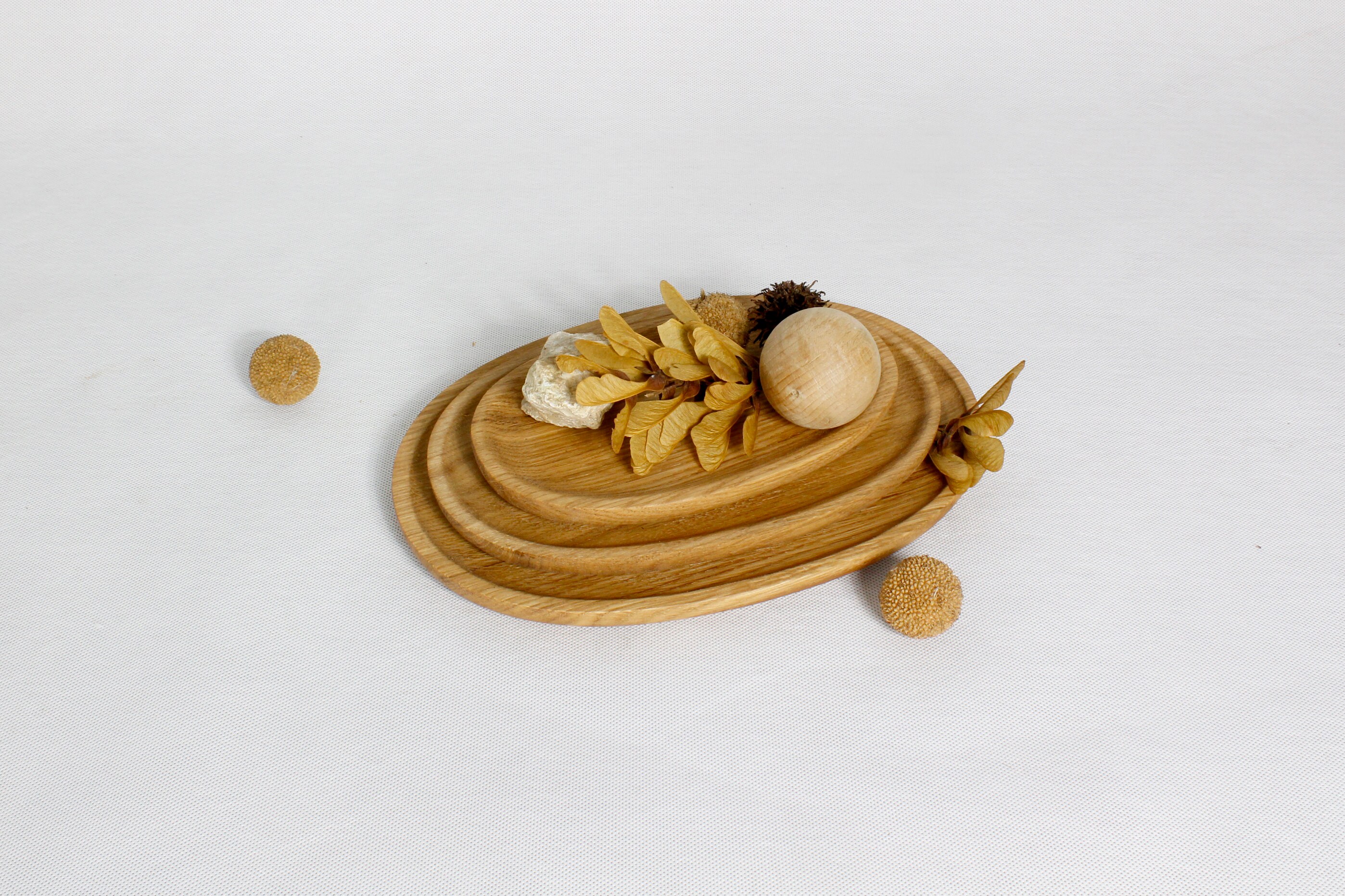 Oval rive Trays in Solid Oak. Set of Three - Etsy
