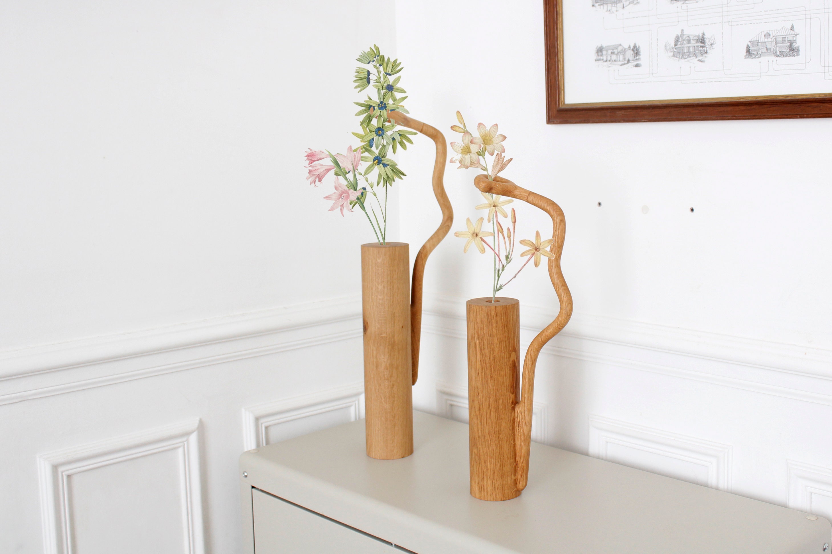 Vase, Soliflore presqu'île in Solid Wood. Big Size. - Etsy