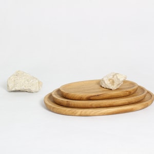 Oval rive Trays in Solid Oak. Set of Three - Etsy