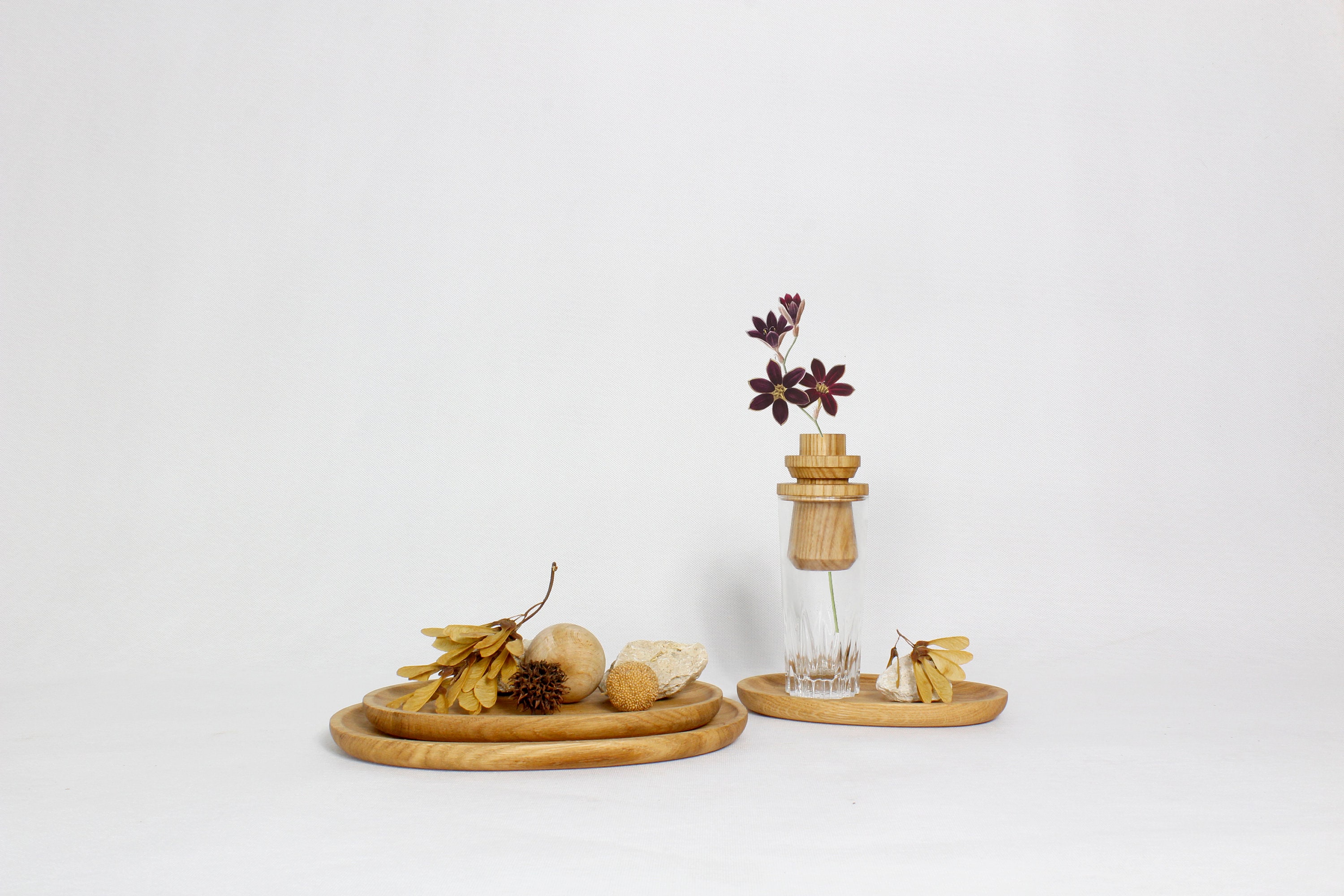 Oval rive Trays in Solid Oak. Set of Three - Etsy