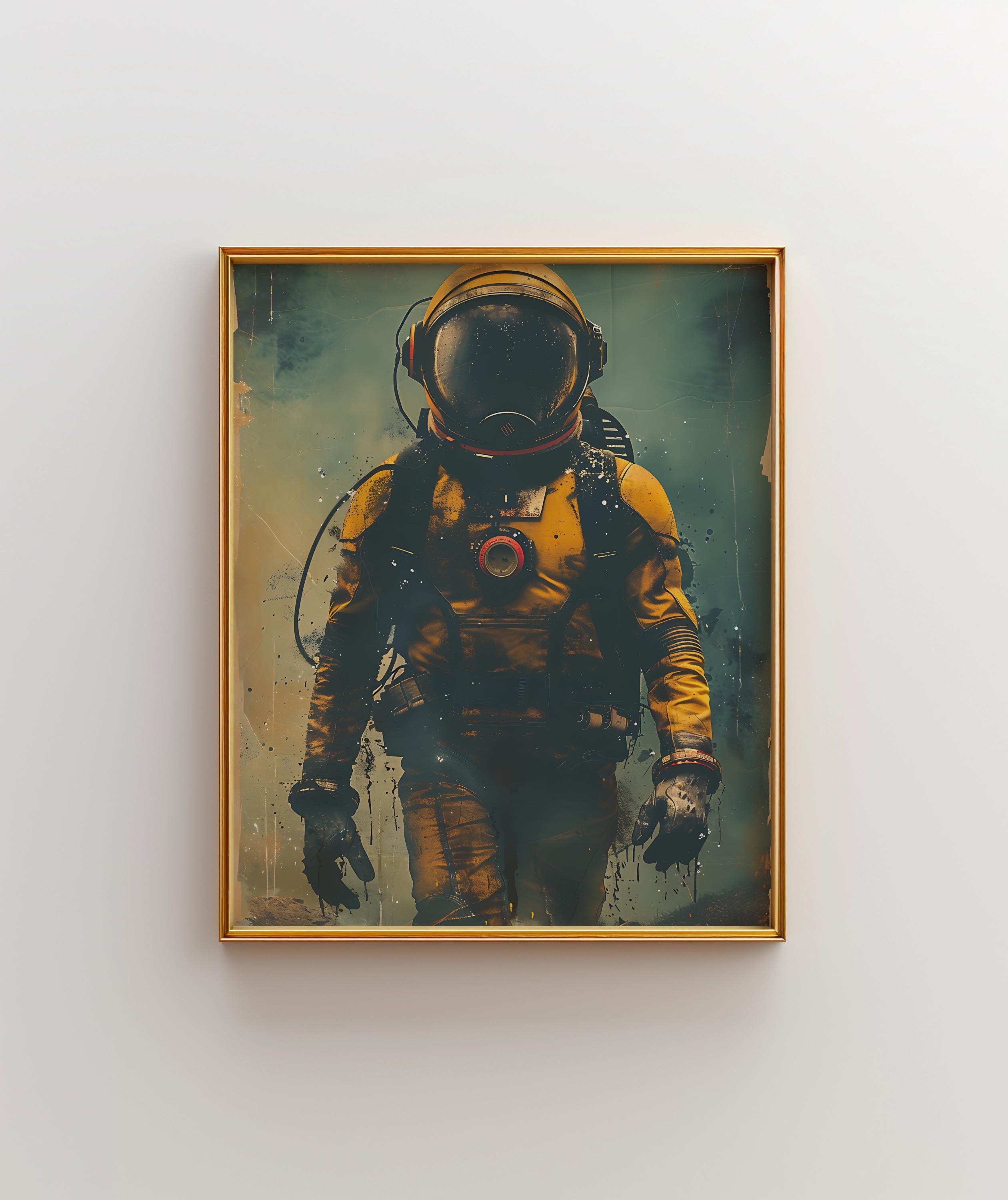 Printable Vintage Spaceman Wall Art, Printable Wall Art, Space Wall Art ...