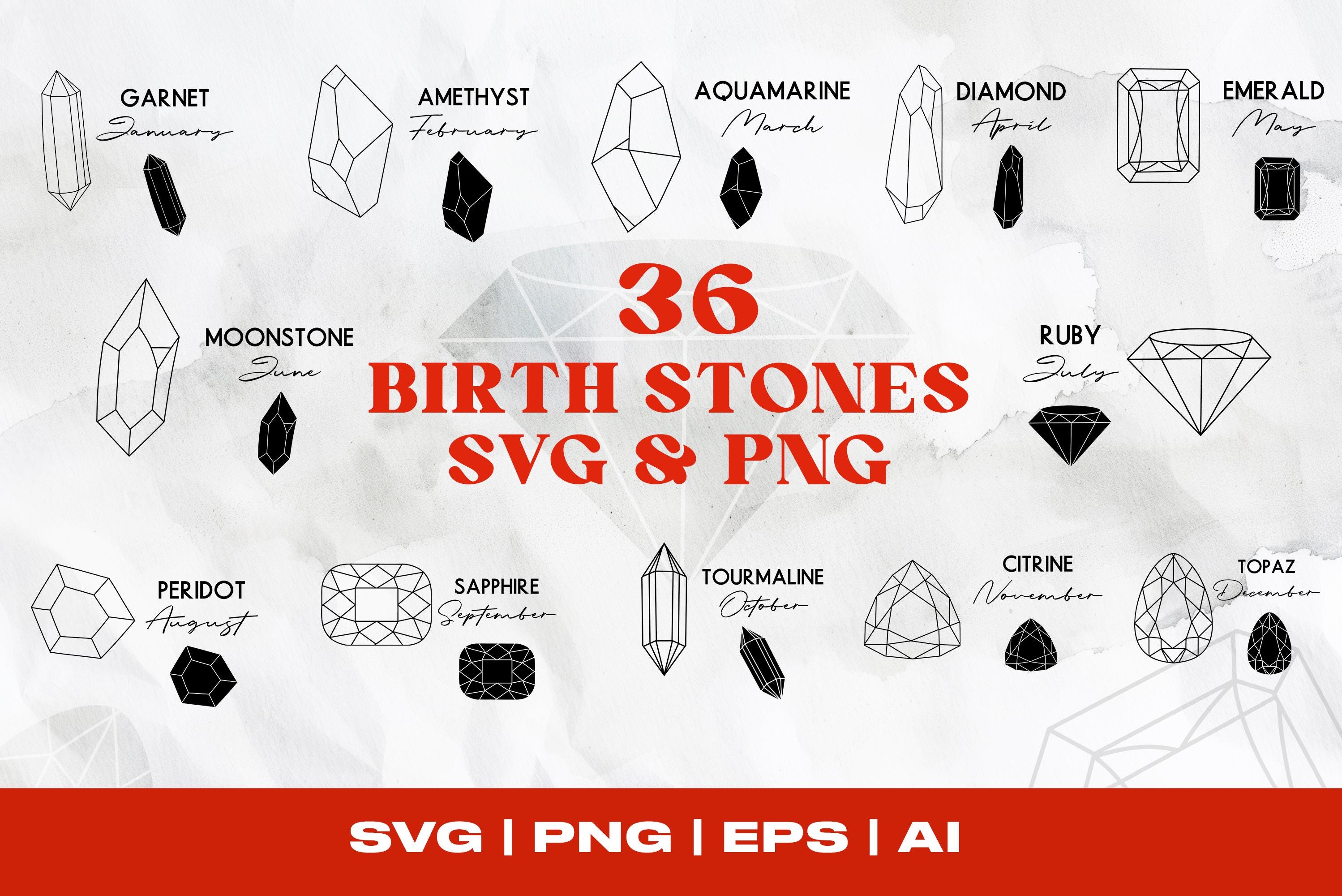 Birth Month Gems SVG, Birth Stone Svg, Birthday Gem PNG, Gems Svg ...