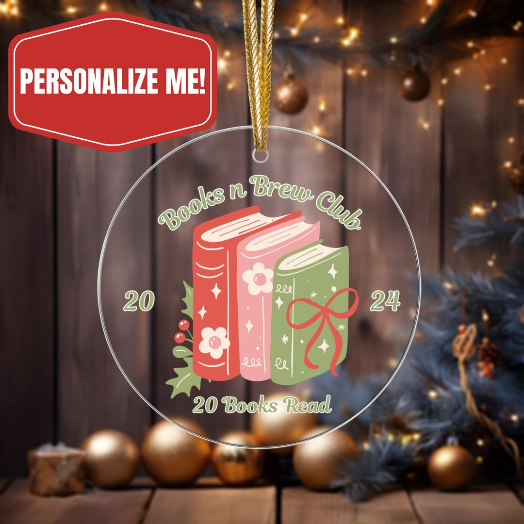 Personalized Book Club Christmas Ornament, Personalized Ornament for ...