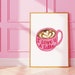 Cute Latte Coffee Art Print, Printable Poster Gift for Coffee Lover ...
