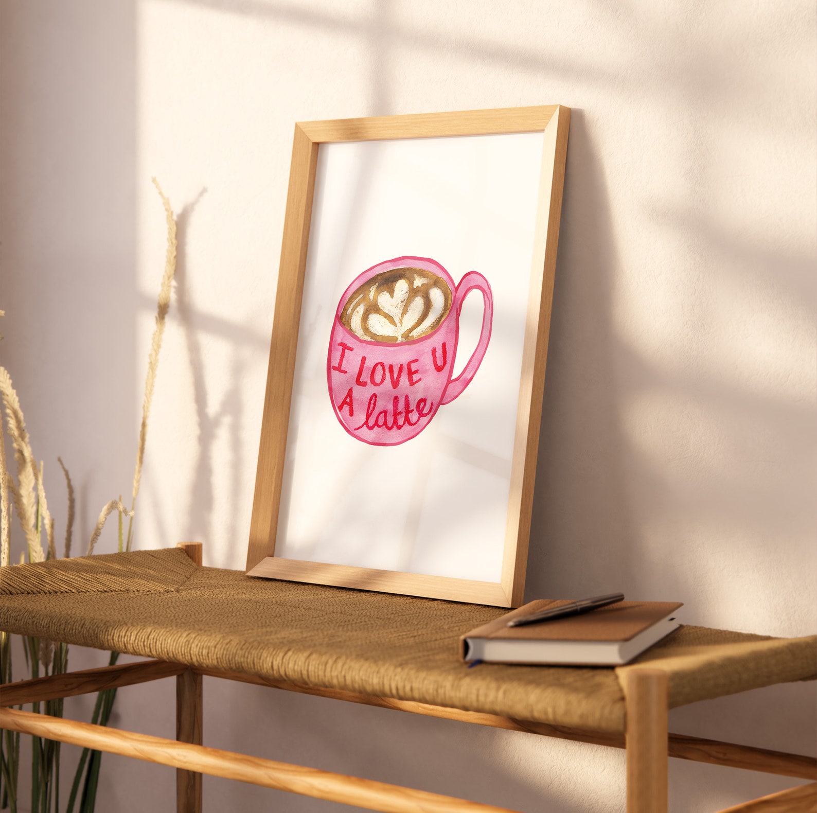Cute Latte Coffee Art Print, Printable Poster Gift for Coffee Lover ...