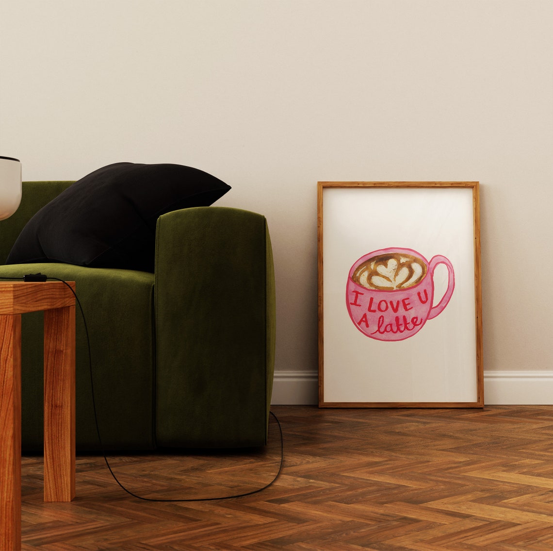 Cute Latte Coffee Art Print, Printable Poster Gift for Coffee Lover ...