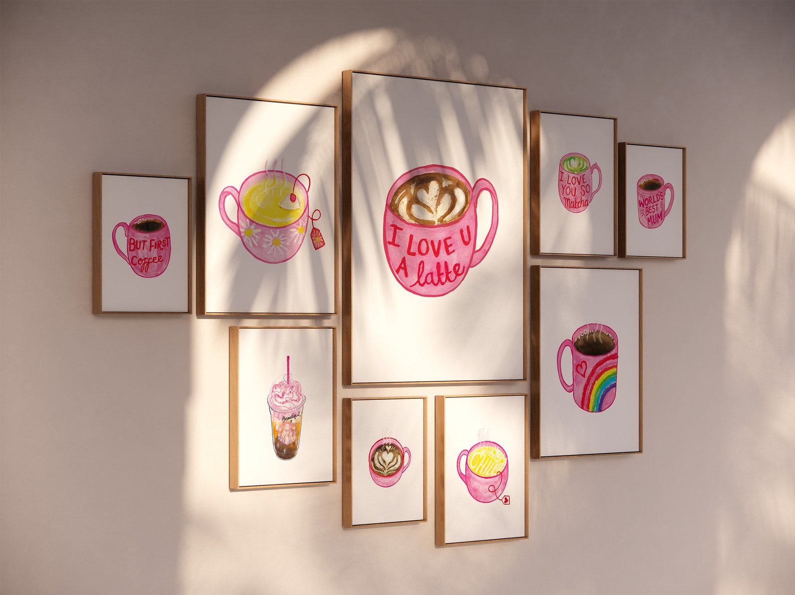 Cute Latte Coffee Art Print, Printable Poster Gift for Coffee Lover ...