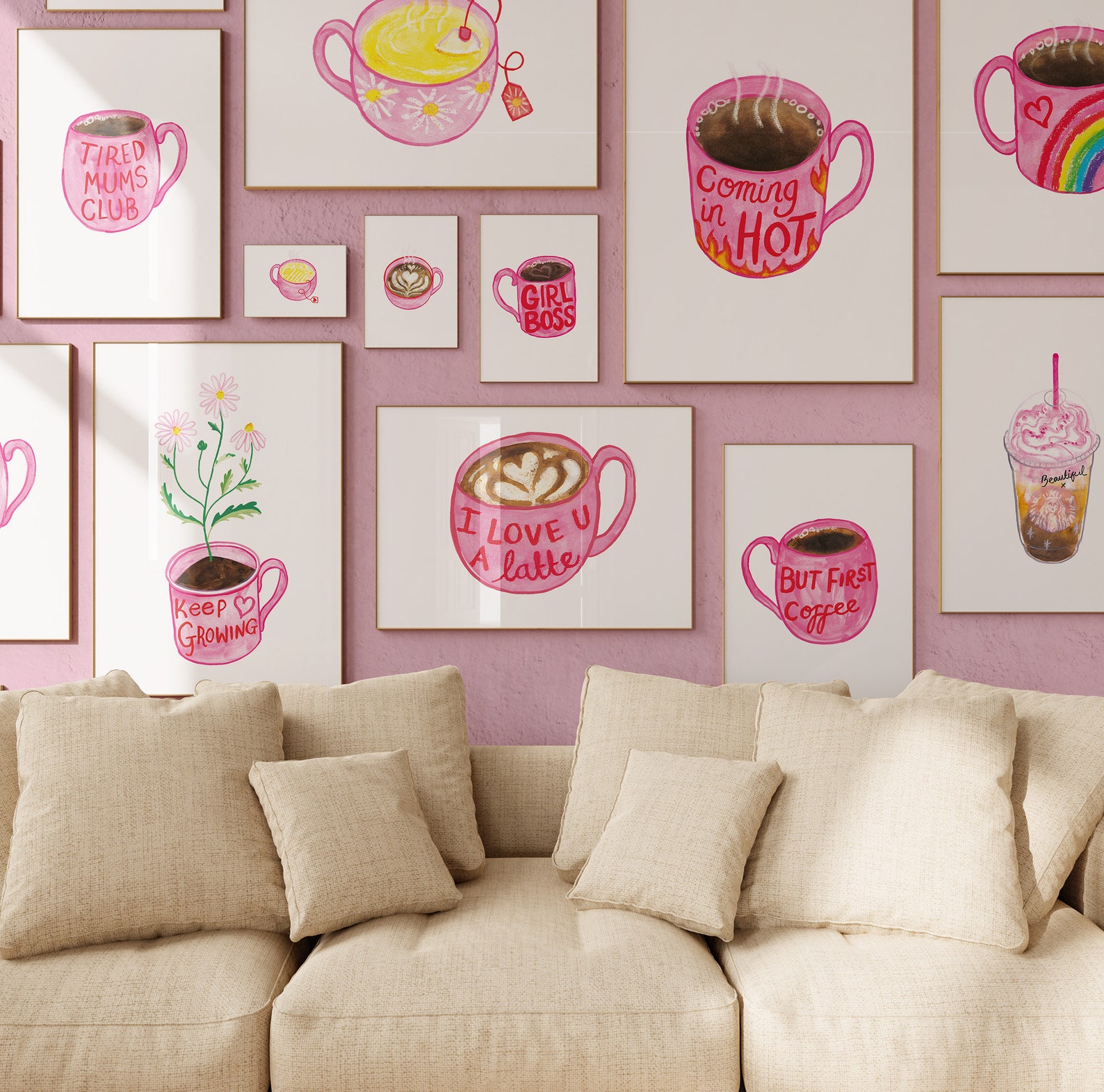 COMING IN HOT Coffee Art Print, Printable Hand Painted Drink Art ...