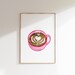 Printable Coffee Latte Art Print, Pink Poster for Coffee Lover, Cute ...