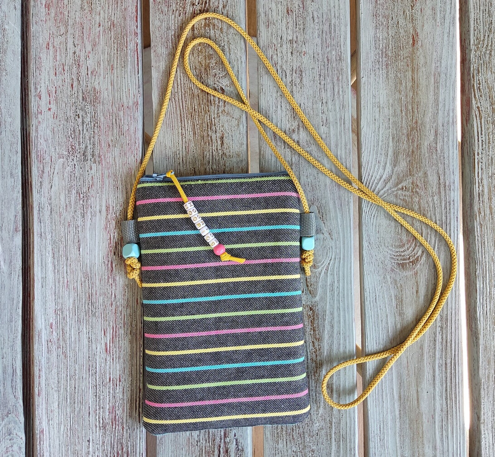 Small Crossbody Cell Phone Bag, Cotton Phone Bag, Zipper Crossbody ...