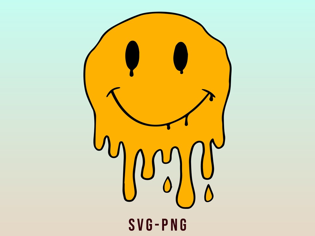 Drippy Smiley SVG Melted smiley Face SVG Lightning smiley - Etsy España