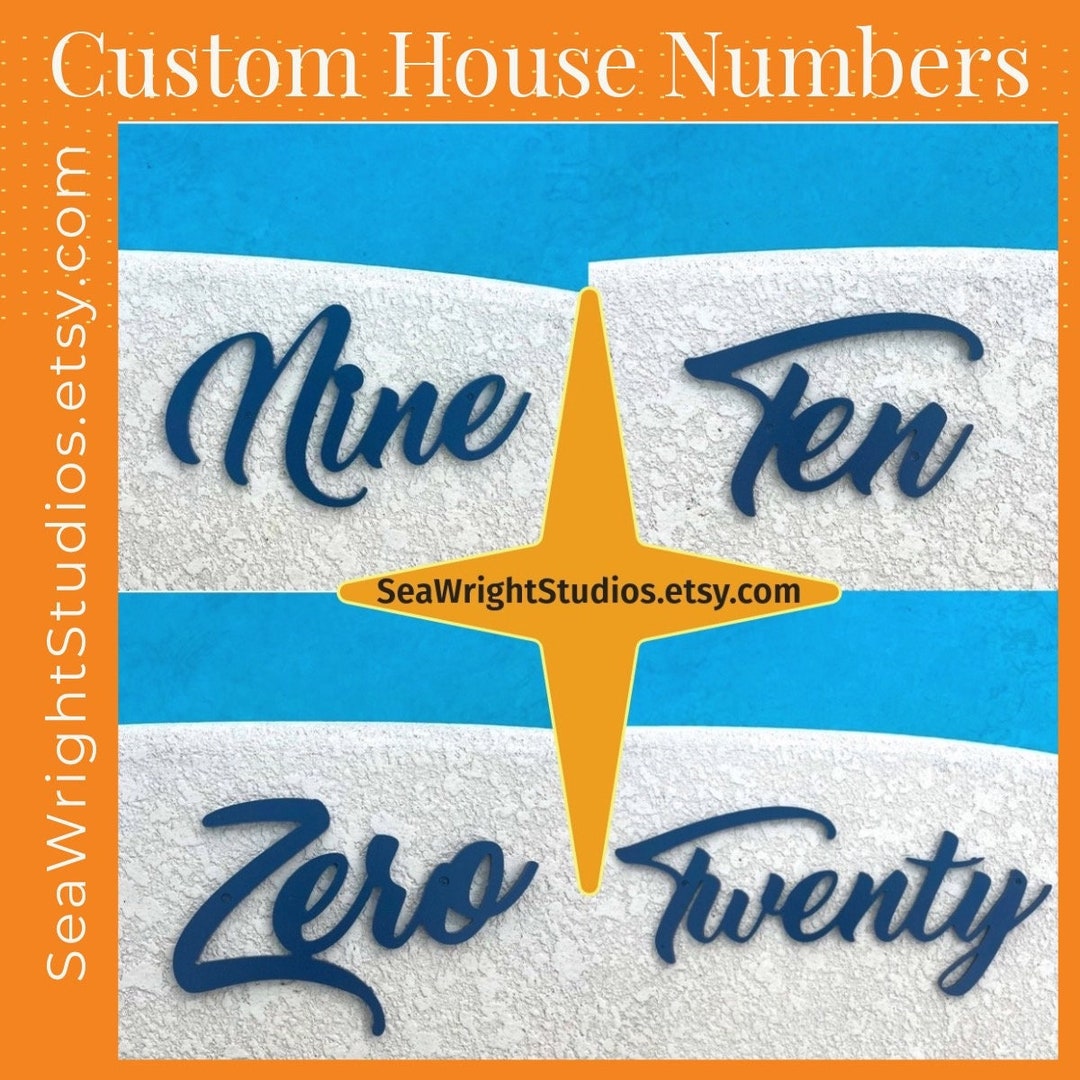 LARGE 8-INCH sw 70s Script Font. House Numbers - Etsy
