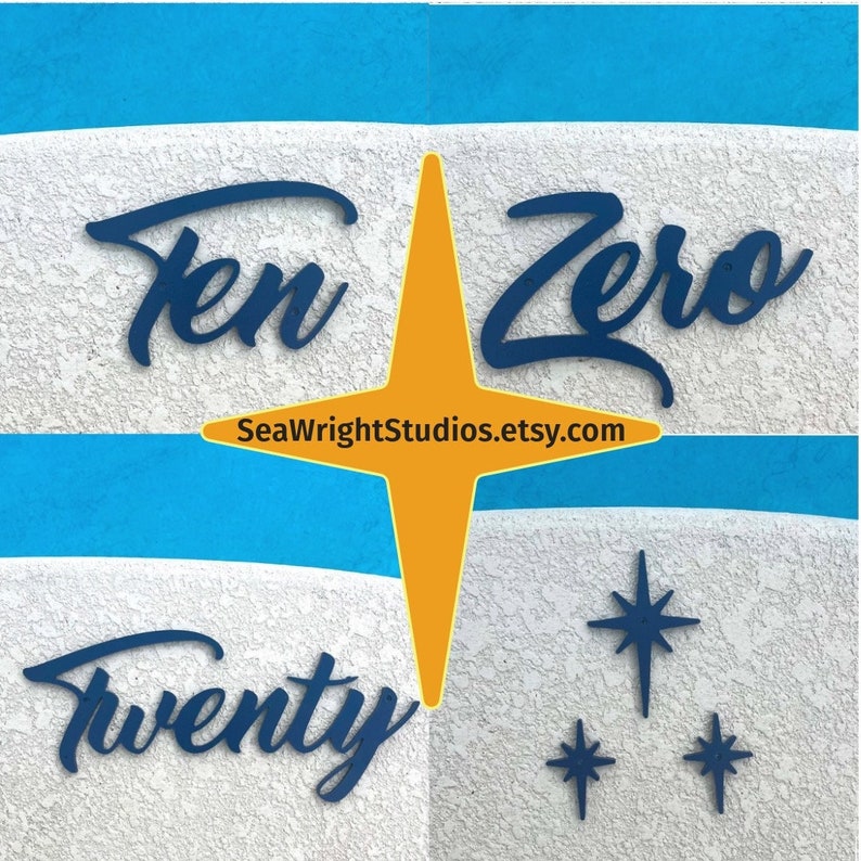 LARGE 8-INCH "sw 70s" Script Font. House Numbers, Addresses, Names ...