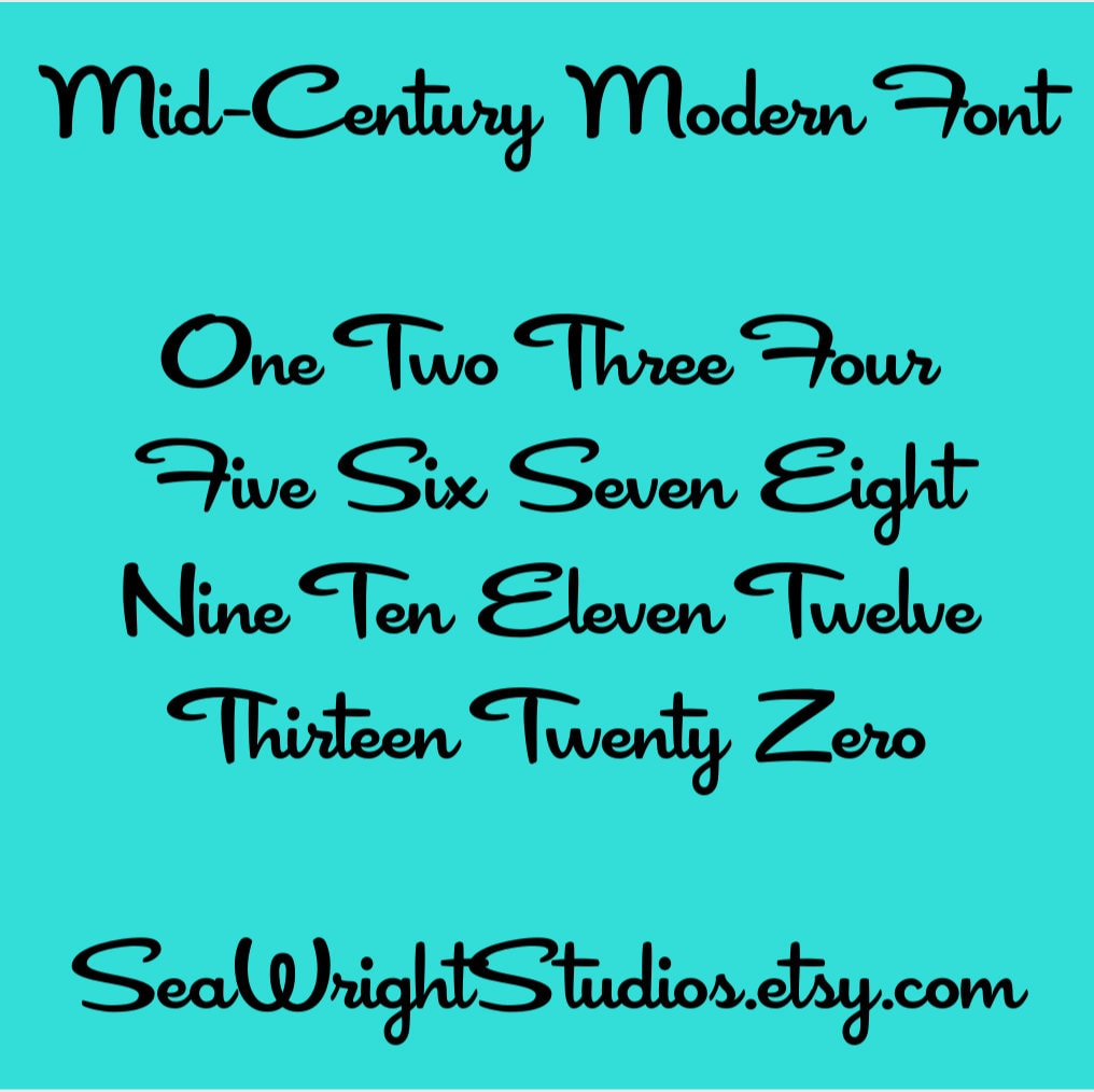 Regular 5-inch "sw Mcm" Script Font. Mid-century Modern / Retro ...