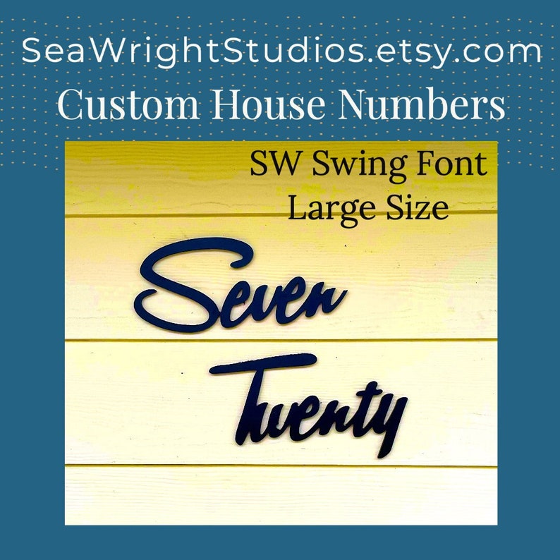 Mid-century Modern House Numbers Retro Cursive Swing Italic Font ...