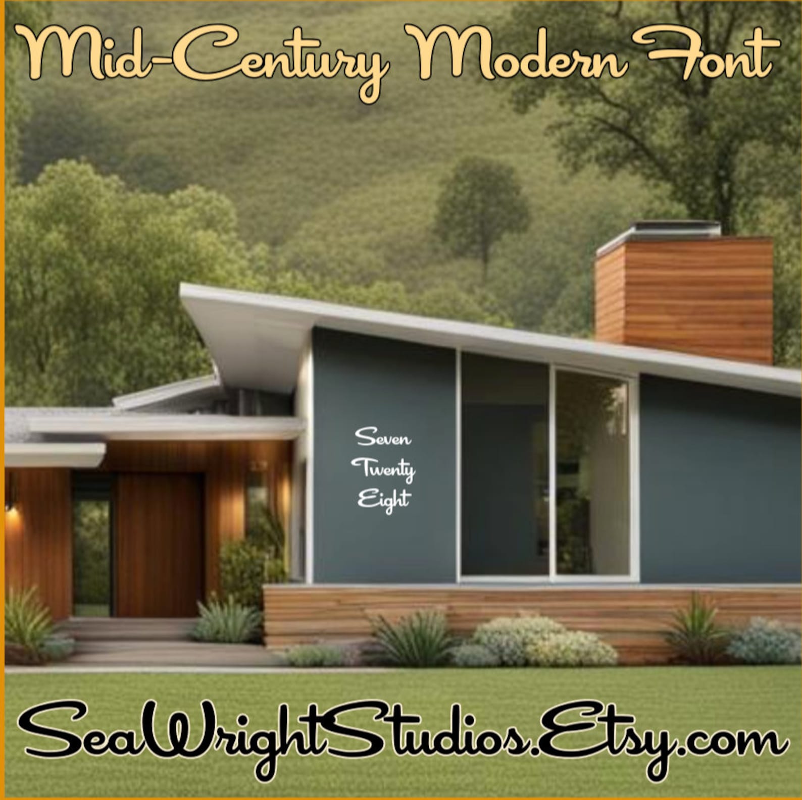 Large 8-inch "sw Mcm" Script Font. House Numbers, Addresses, Names ...