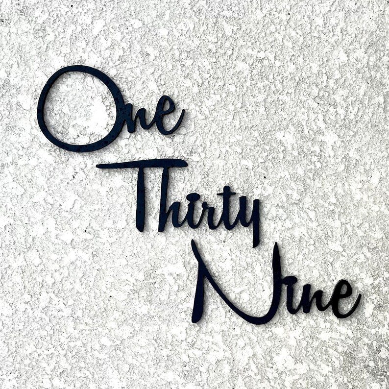 LARGE House Numbers Mid-century Modern / Retro Cursive Swing Italic ...