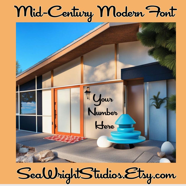 Large 8-inch "sw Mcm" Script Font. House Numbers, Addresses, Names ...