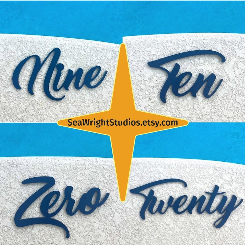 LARGE 8-INCH "sw 70s" Script Font. House Numbers, Addresses, Names ...