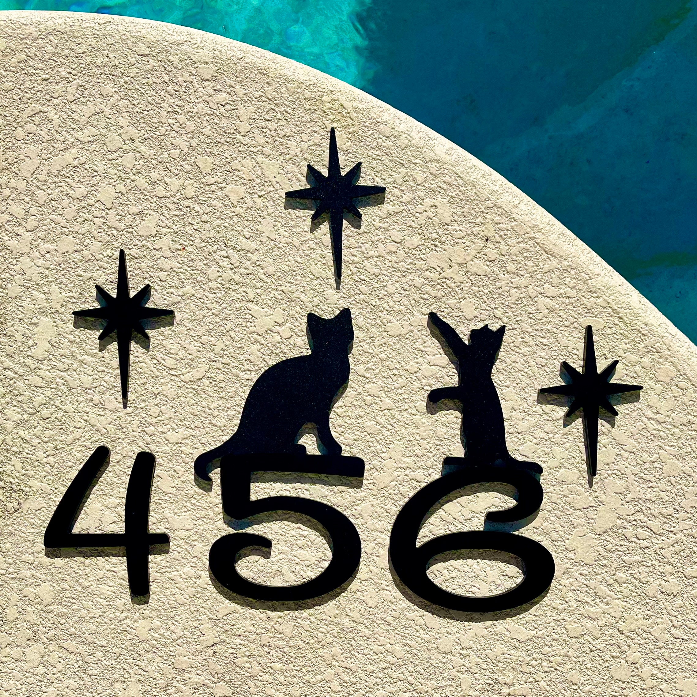 Large 8-inch "sw Mcm" Script Font. House Numbers, Addresses, Names ...