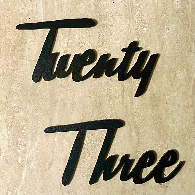 Mid-century Modern House Numbers Retro Cursive Swing Italic Font ...