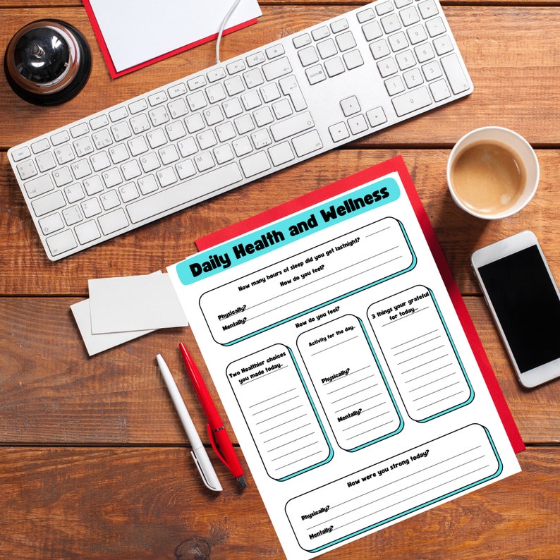 Daily Health and Wellness Tracker- Wellness Worksheet- Printable ...