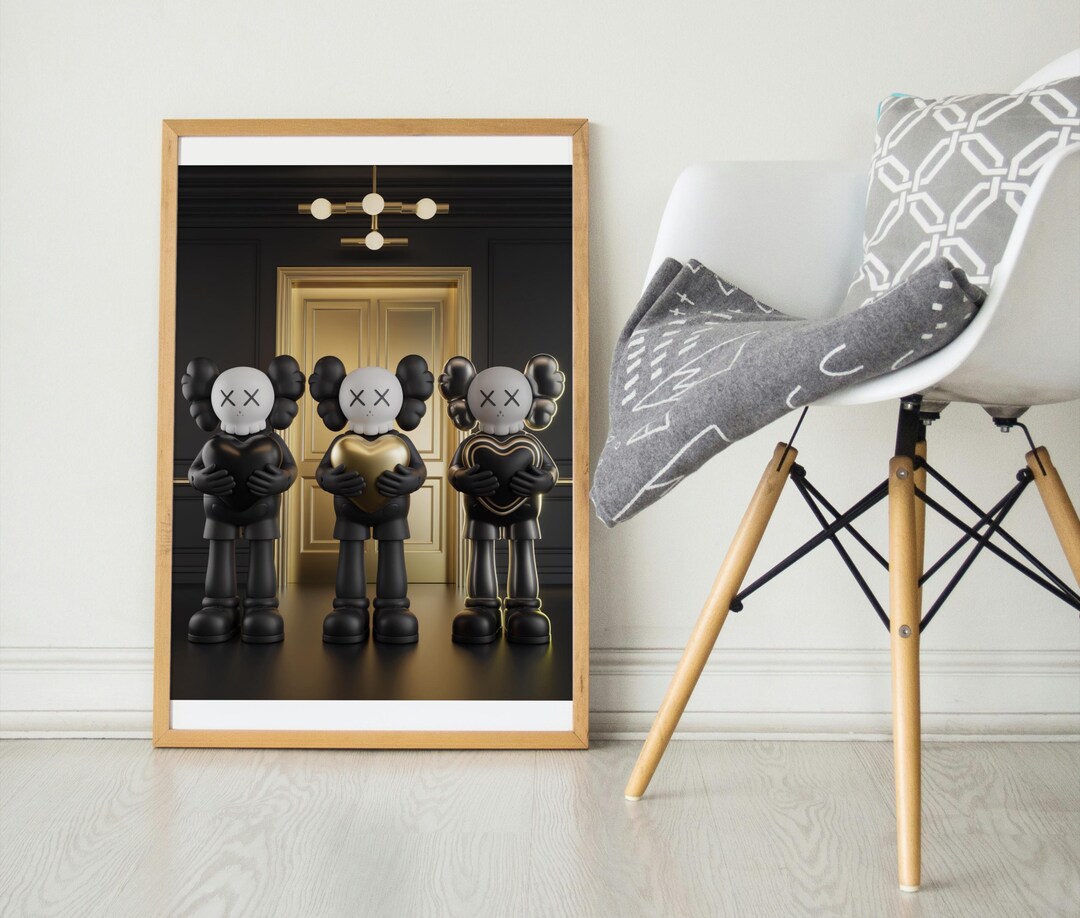 Printable KAWS Poster, DIGITAL DOWNLOAD, Golden Poster Printable Wall ...