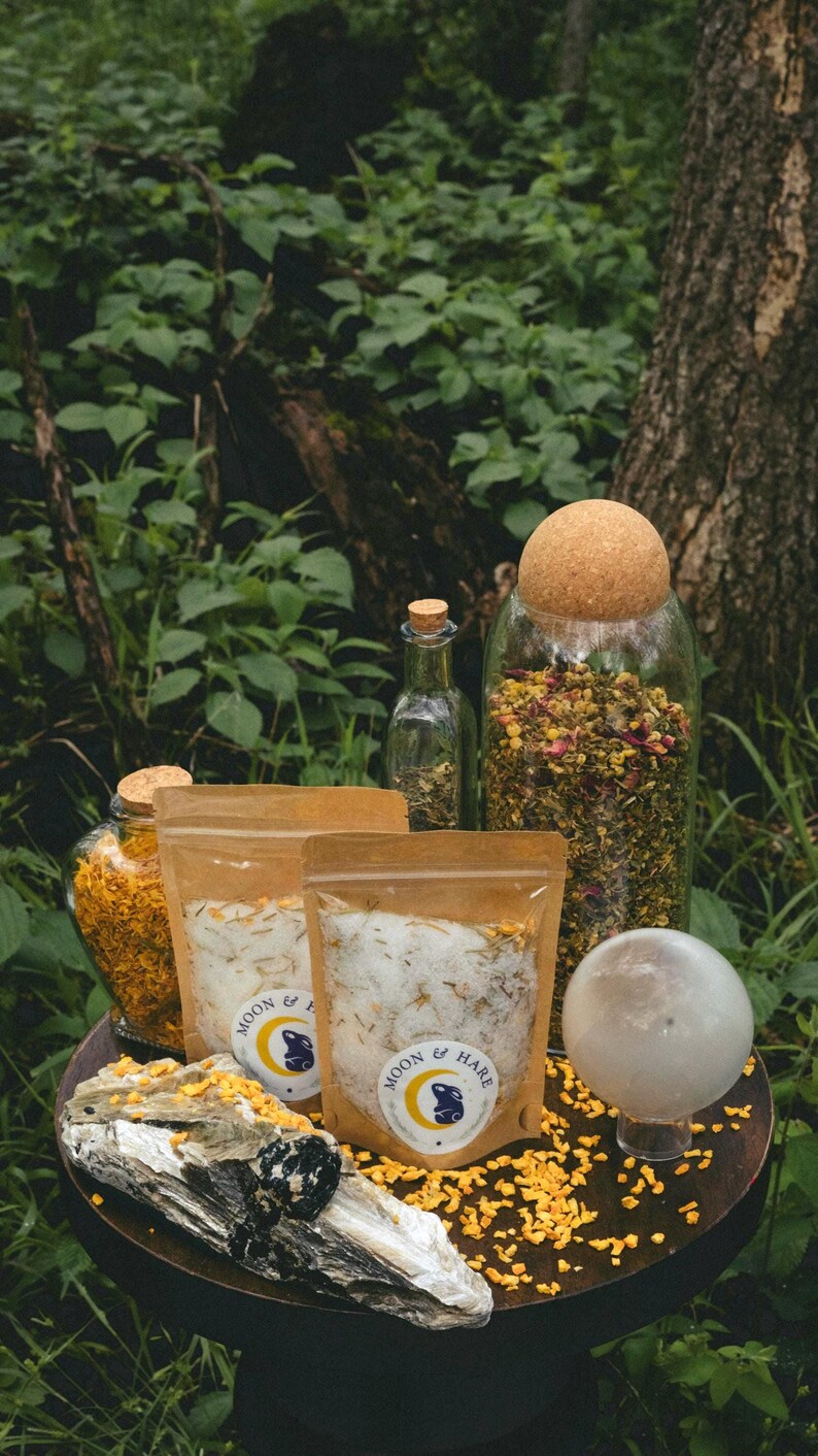 Ritual Bath Salts | Dried Herbs & Flowers | Essential Oil Infused Epsom ...